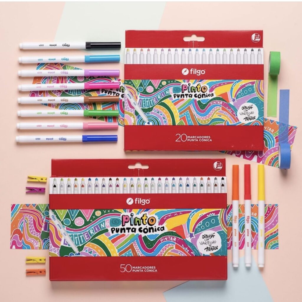 Marcadores FILGO punta cónica x50 - Bikabik