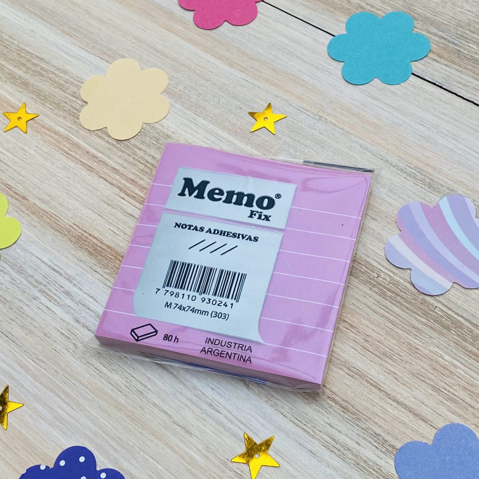 Notas adhesivas Memo M Rayado 74x74mm x80 hojas - Bikabik